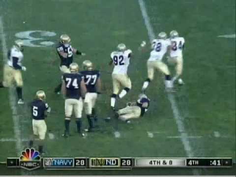 Navy vs. Notre Dame - Amazing Sack