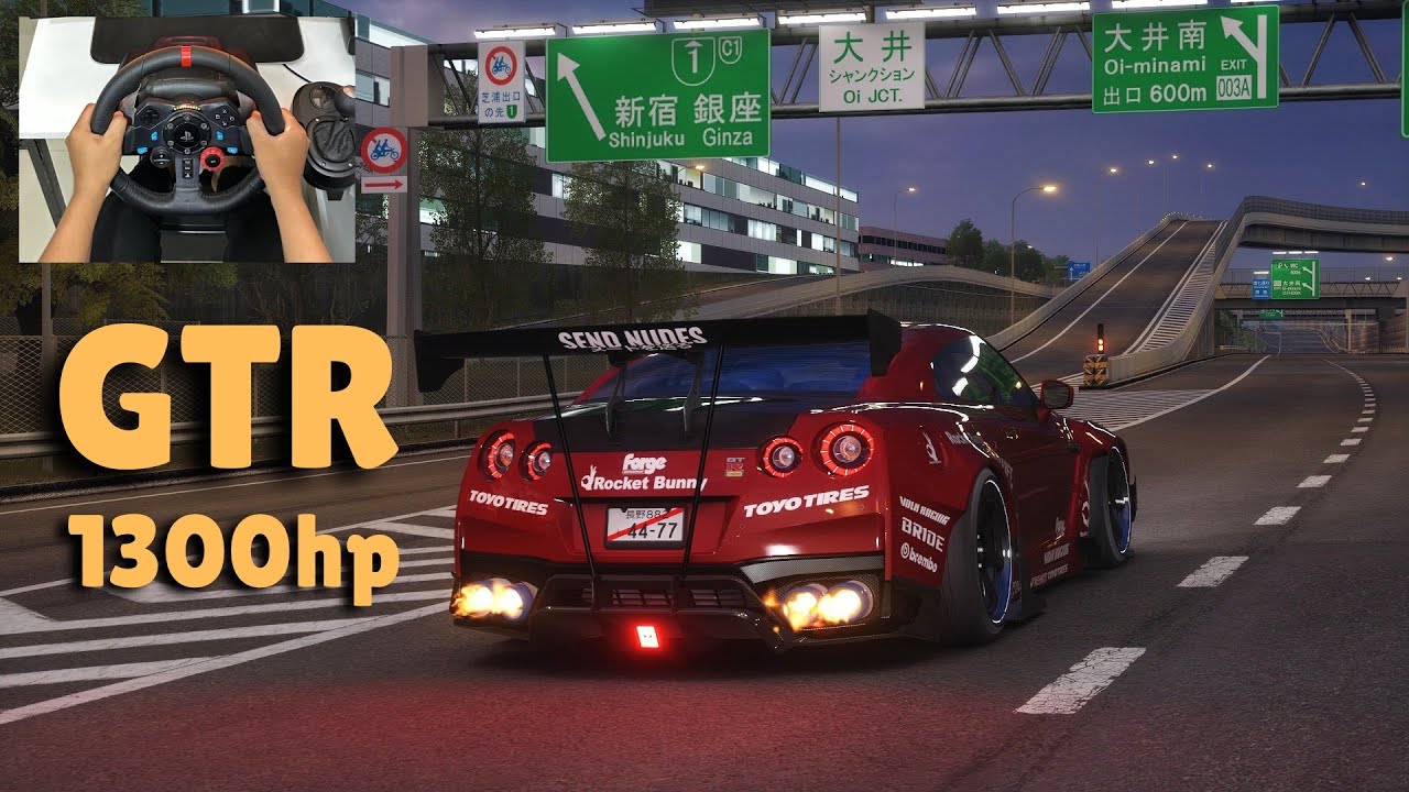 1300HP Nissan GTR R 35 - Assetto Corsa Mods | Steering Wheel Gameplay 