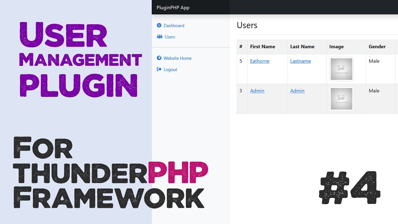 Users manager plugin for thunderPHP Framework #04 | Edit user UI | Quick programming tutorial