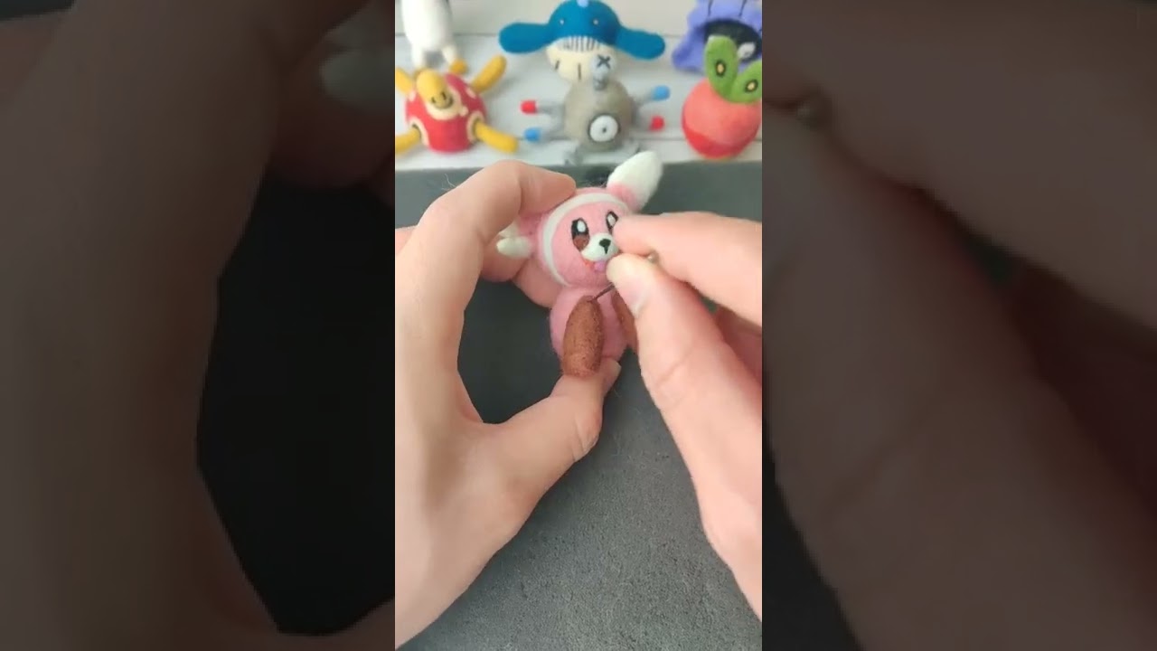 Stufful Pokemon Satisfying Wool Art.