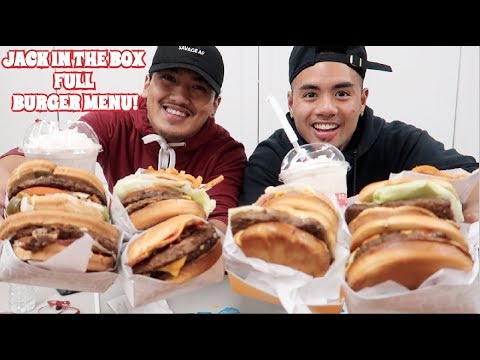 JACK IN THE BOX FULL BURGER MENU! MUKBANG | BEST BURGER?