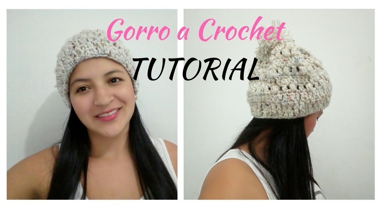 Gorro a CROCHET con Pom Pom ideal Principiantes Paso a Paso