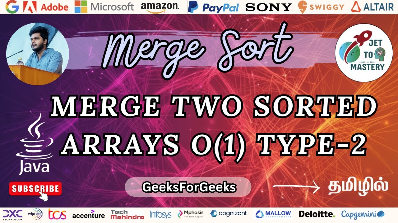 Merge Two Sorted Arrays Without Extra Space – Method 2 | GeeksForGeeks