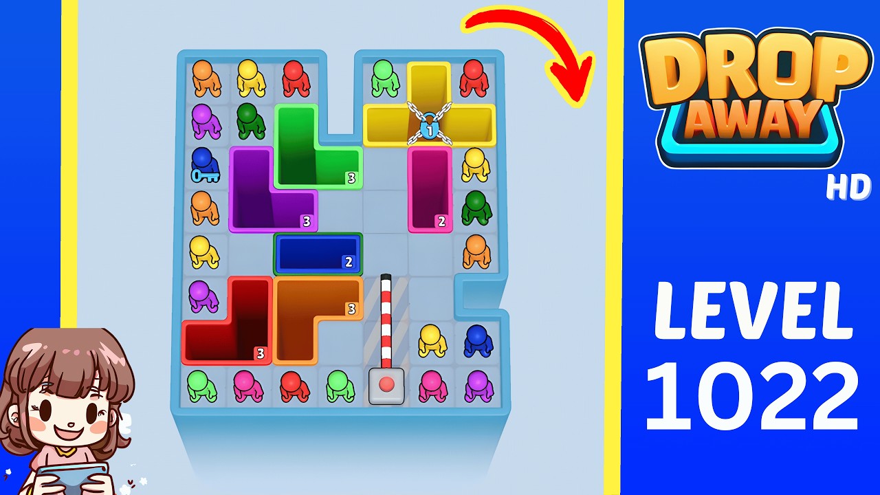Drop Away Level 1022 Solution Walkthrough