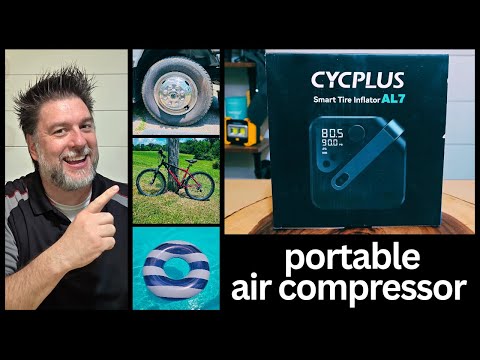 Portable Air Compressor and powerbank. Battery Powered. CYCPLUS AL7 tire inflator