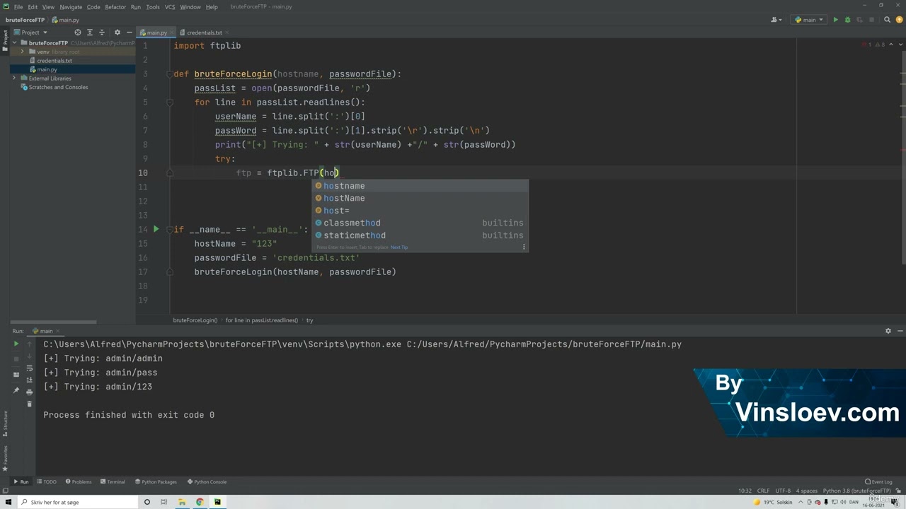 6.   Brute Force FTP Accounts Using Python | Learn Ethical Hacking & Build Python Attack