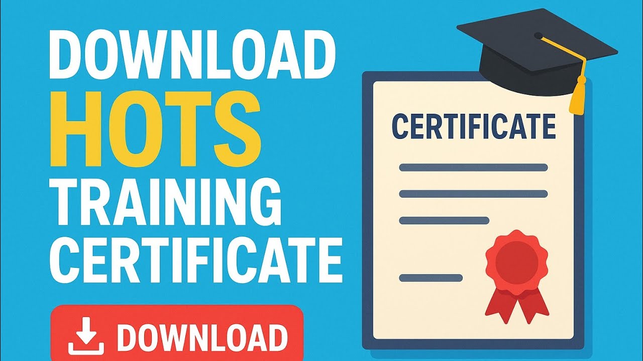 How to download the HOTS Training Certificate? Completion Certificate
