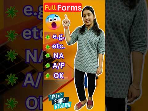 Full form of e.g. /etc. / OK / NA / DP /AF /english speaking practice /Spoken english/english vocabs