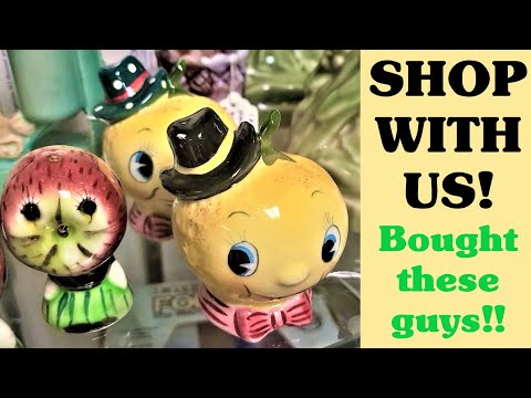 SHOP WITH US (Part 4) Thrifting Vintage Retro MCM Décor & Collectibles at a BIG ANTIQUE MALL!