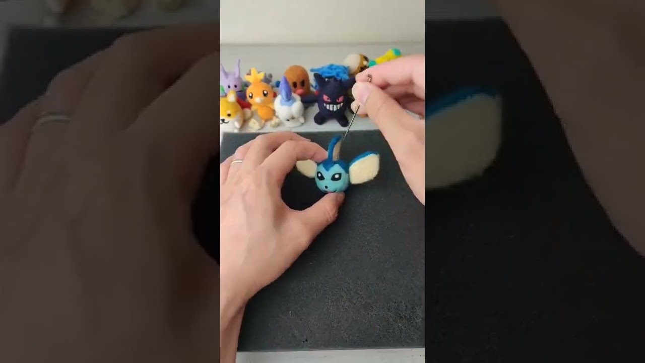 Vaporeon Pokemon Wool Art 🌊 #shorts