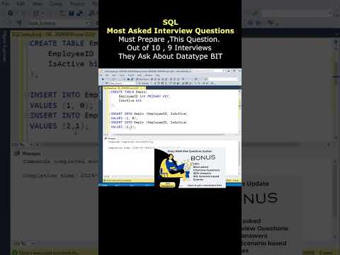 sql server most asked interview questions beginners level bit datatype #sqlinterviewquestions