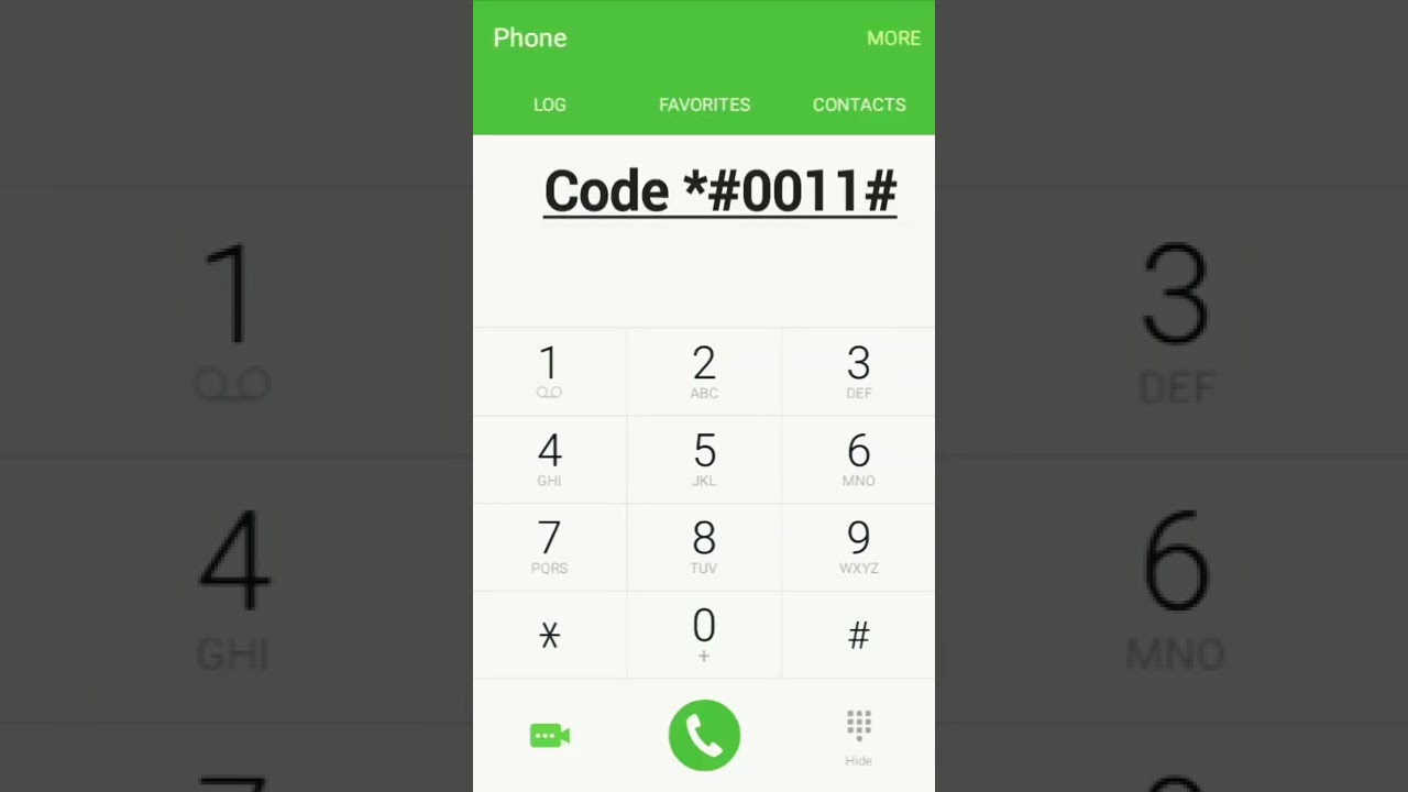 check 2G & Lte basic information || code *#0011#