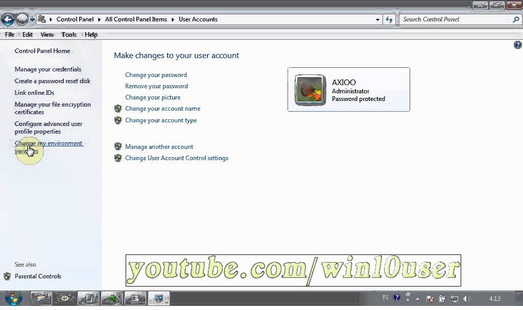 Windows 7 Tips (Ultimate) : How to change environment variables