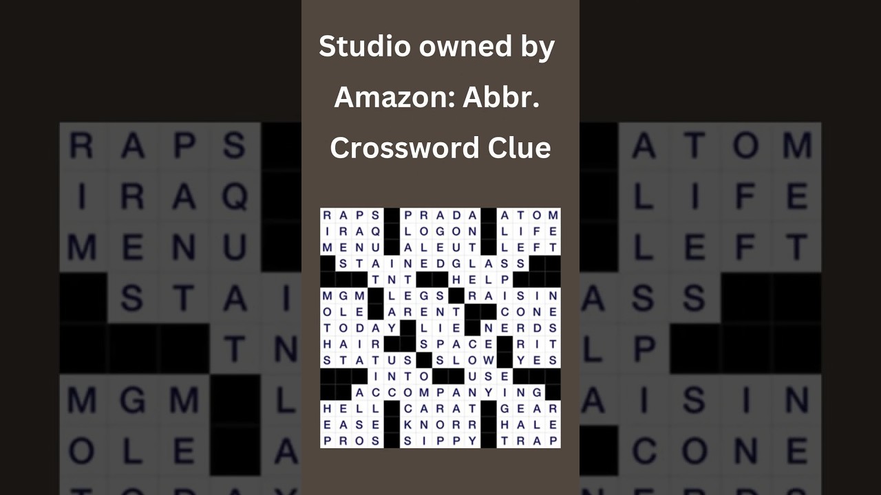 Studio owned by Amazon: Abbr. Crossword Clue #crossword #crosswordpuzzles