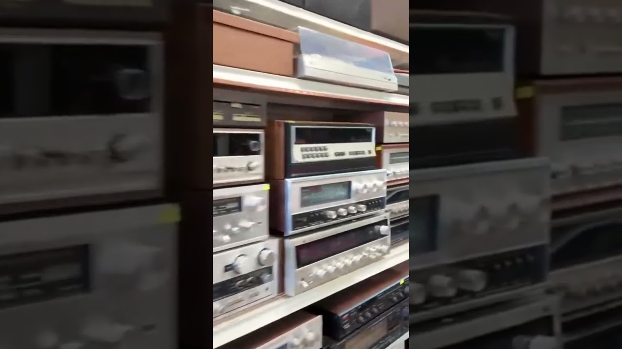 Shelves are loaded with vintage audio! #vintage #sansui #g22000