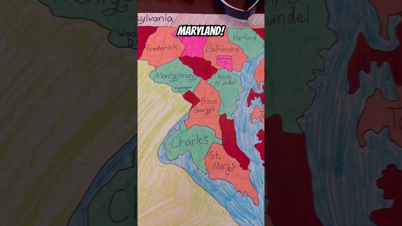 The map of Maryland is done! #fypシ #geography #maps