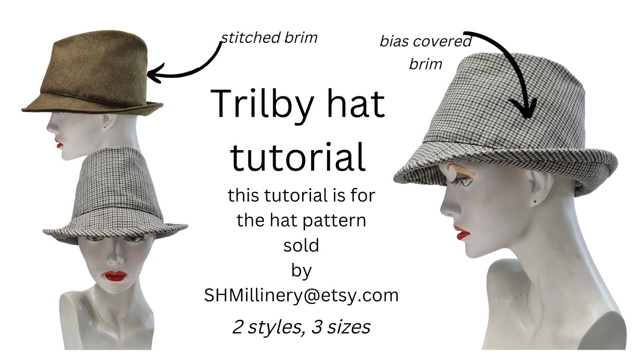 Trilby Hat Tutorial for PDF pattern available from shmillinery.etsy.com