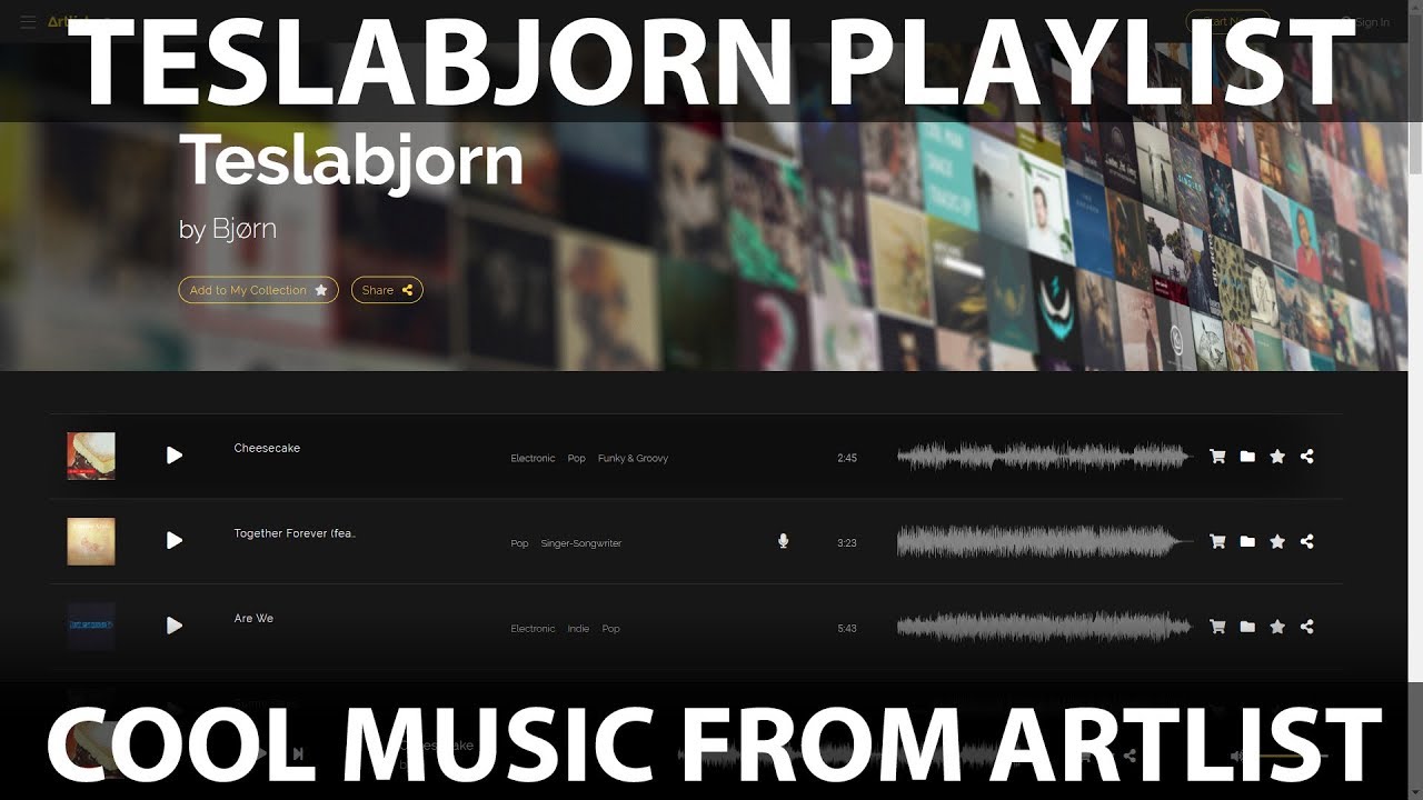 I've created an Artlist playlist for you