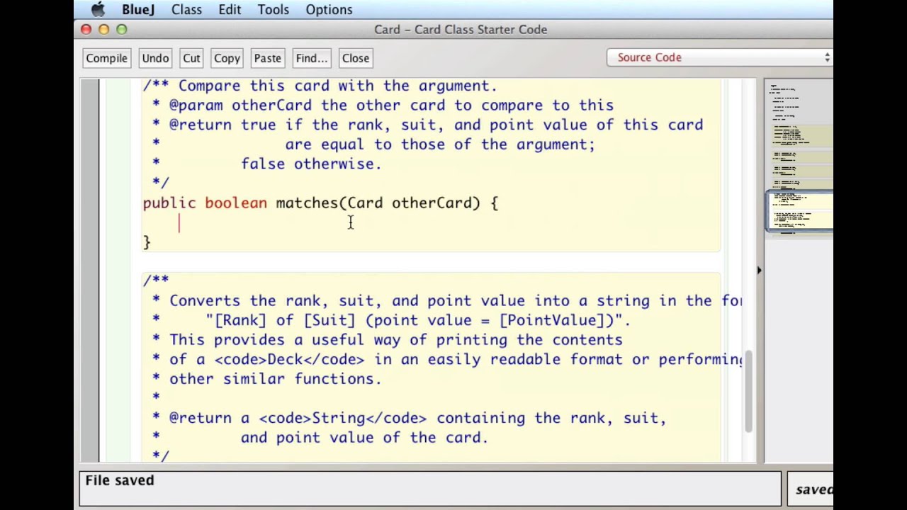 Creating a Java Card Class