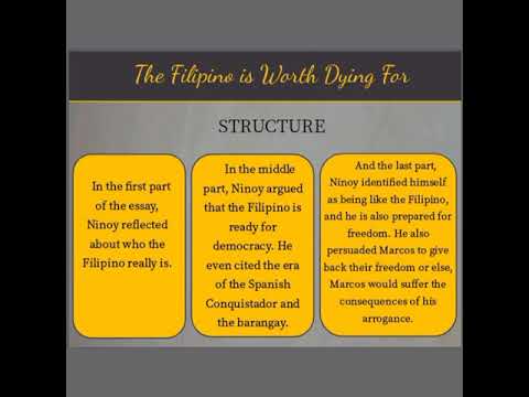 The Filipino is Worth Dying For (Speech by Benigno Aquino Jr.) || Analysis