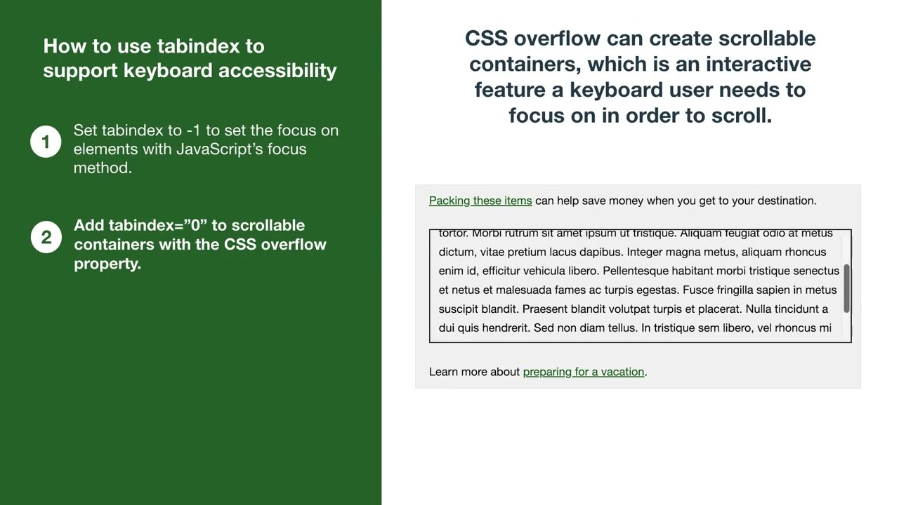 When and how to use tabindex for better accessibility