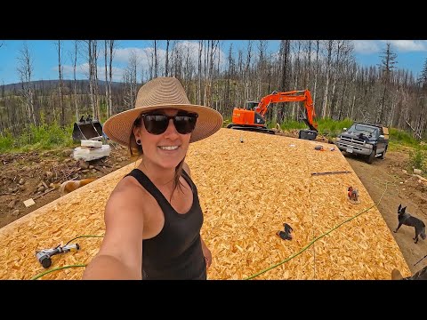 Building A Cabin Before Winter - Subfloor, Insulation and Framing the First Walls!
