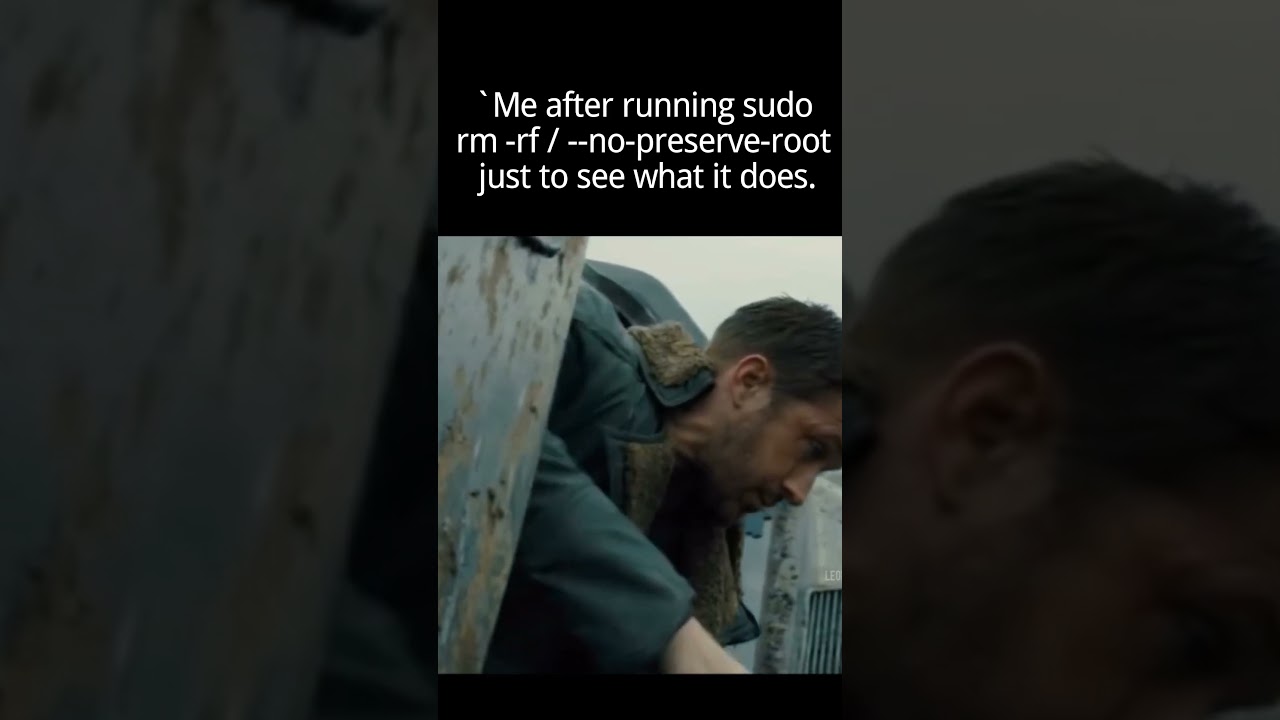 Never try this command #memes #linux #linuxos #distrotube