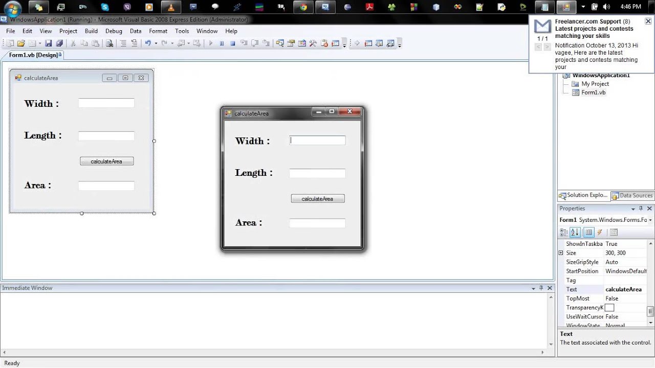 simple GUI program in visual basic