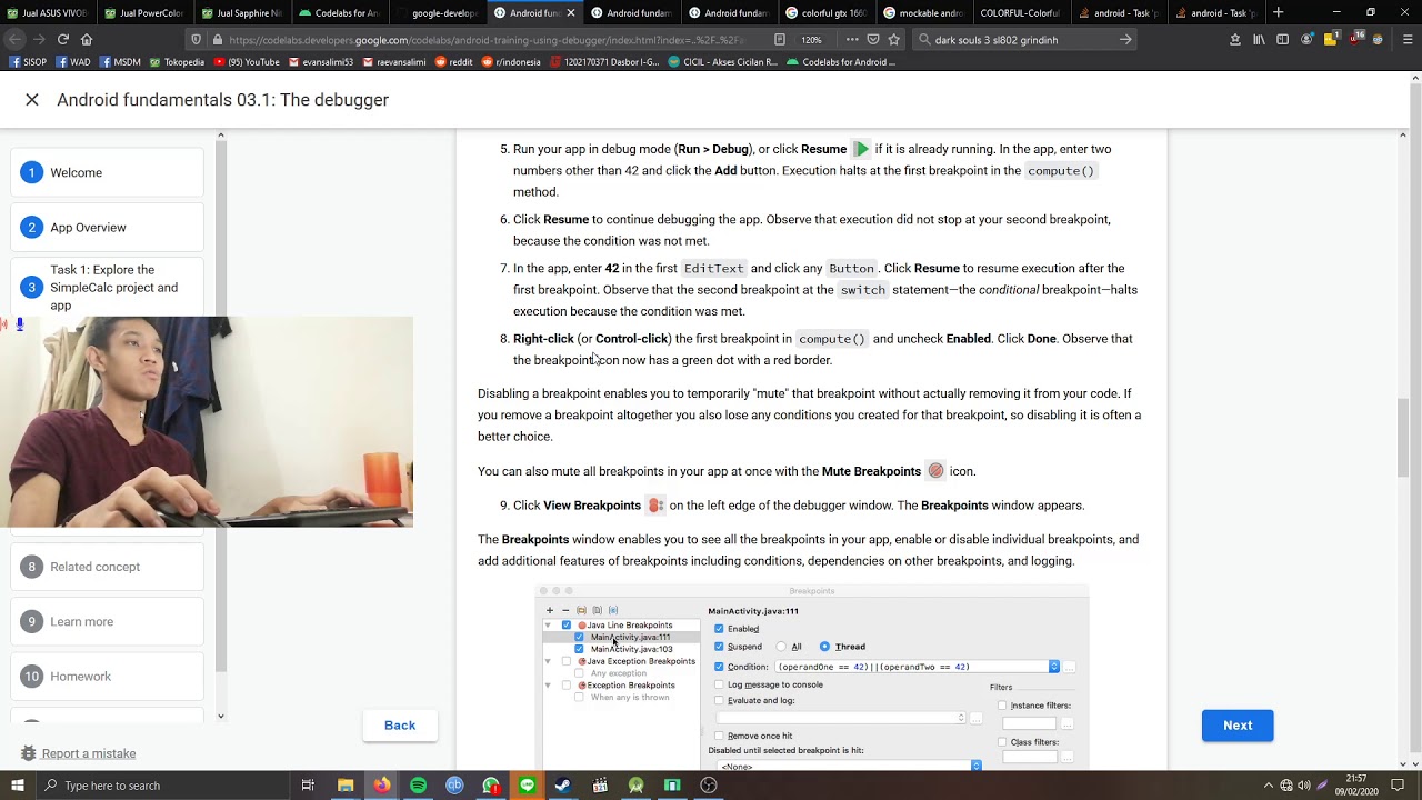Tugas Android Lesson 3 Testing, debugging, and using support libraries