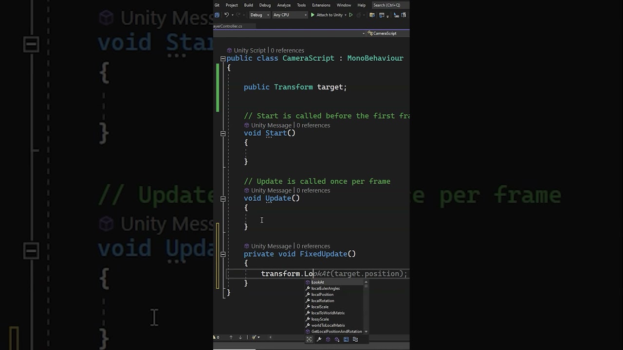 Unity Easy Camera Follow using LookAt - Unity C# Scripting Tutorial