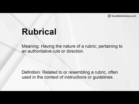 Rubrical Meaning