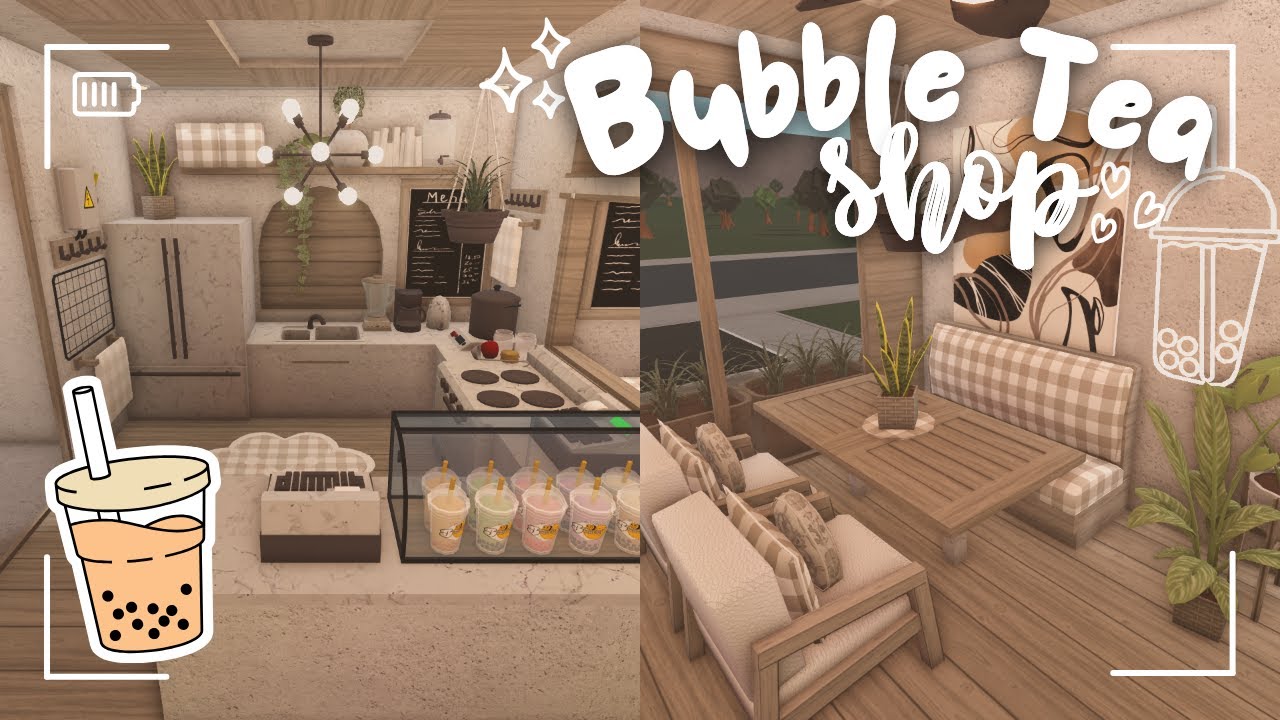 [ bloxburg ] 🧋 bubble tea shop ꒰ build & tour ꒱