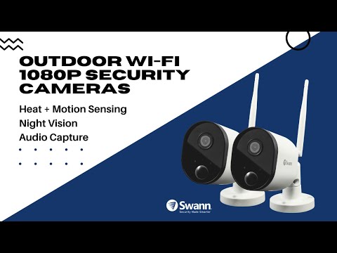 Swann Communications Full HD 1080P Wi-Fi Outdoor Cameras with Audio Capture 2-Pk. Model# SWWHD-OUTC
