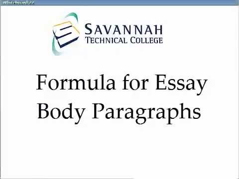Body Paragraphs: A Simple Formula for Academic Essays