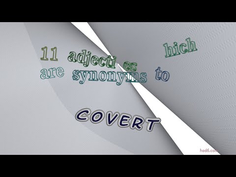 covert - 13 adjectives which are synonyms to covert (sentence examples)