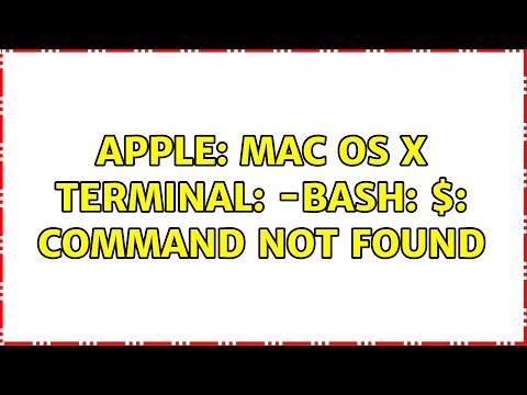 Apple: Mac OS X Terminal: -bash: $: command not found