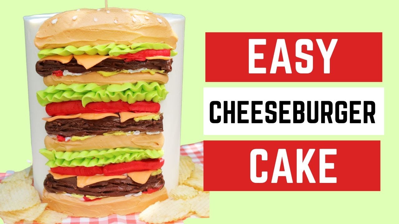 How to Make an EASY Cheeseburger Cake- A Cake Decorating Video!