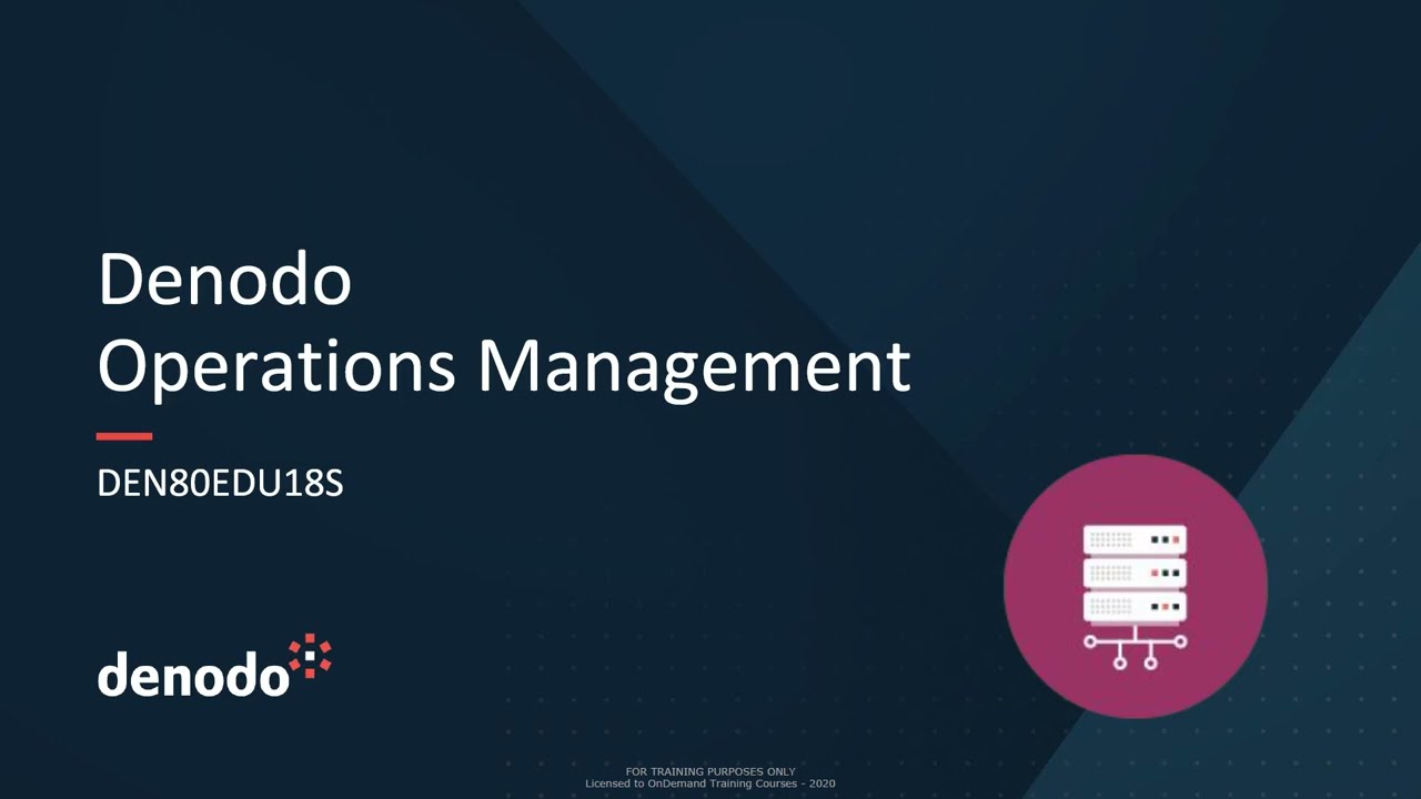 Denodo Operations Management (Course Overview)