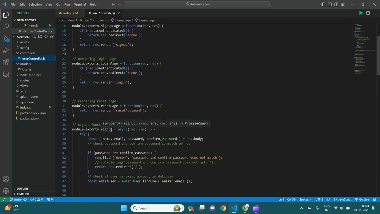 Nodejs Authentication || Coding Ninjas || Skill Test