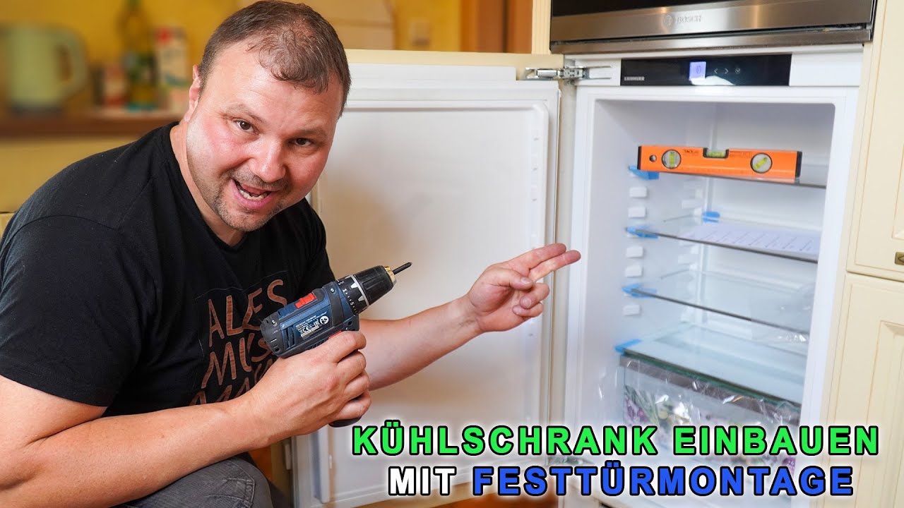 Kühlschrank einbauen mit Festtürmontage 👉 Einbaukühlschrank einbauen Anleitung Liebherr