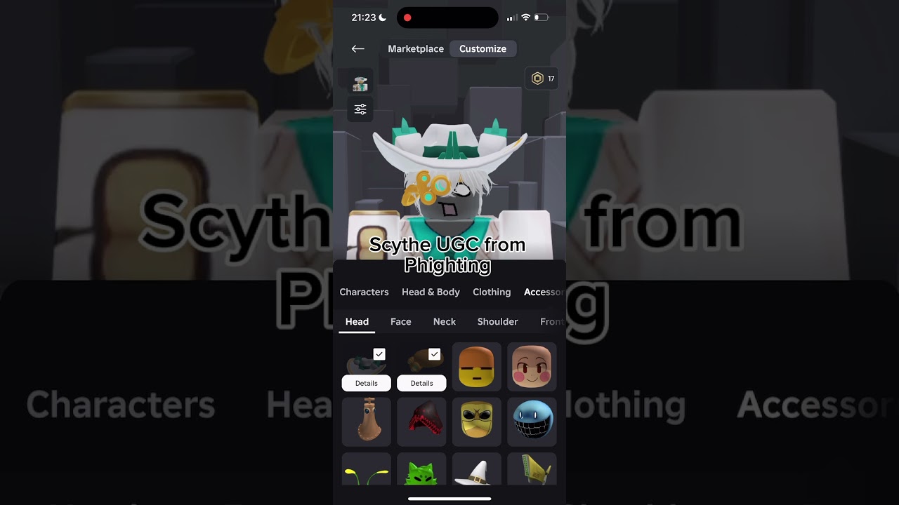 Scythe Avatar Tutorial #roblox #scythe #phightingroblox #phighting #tutorial