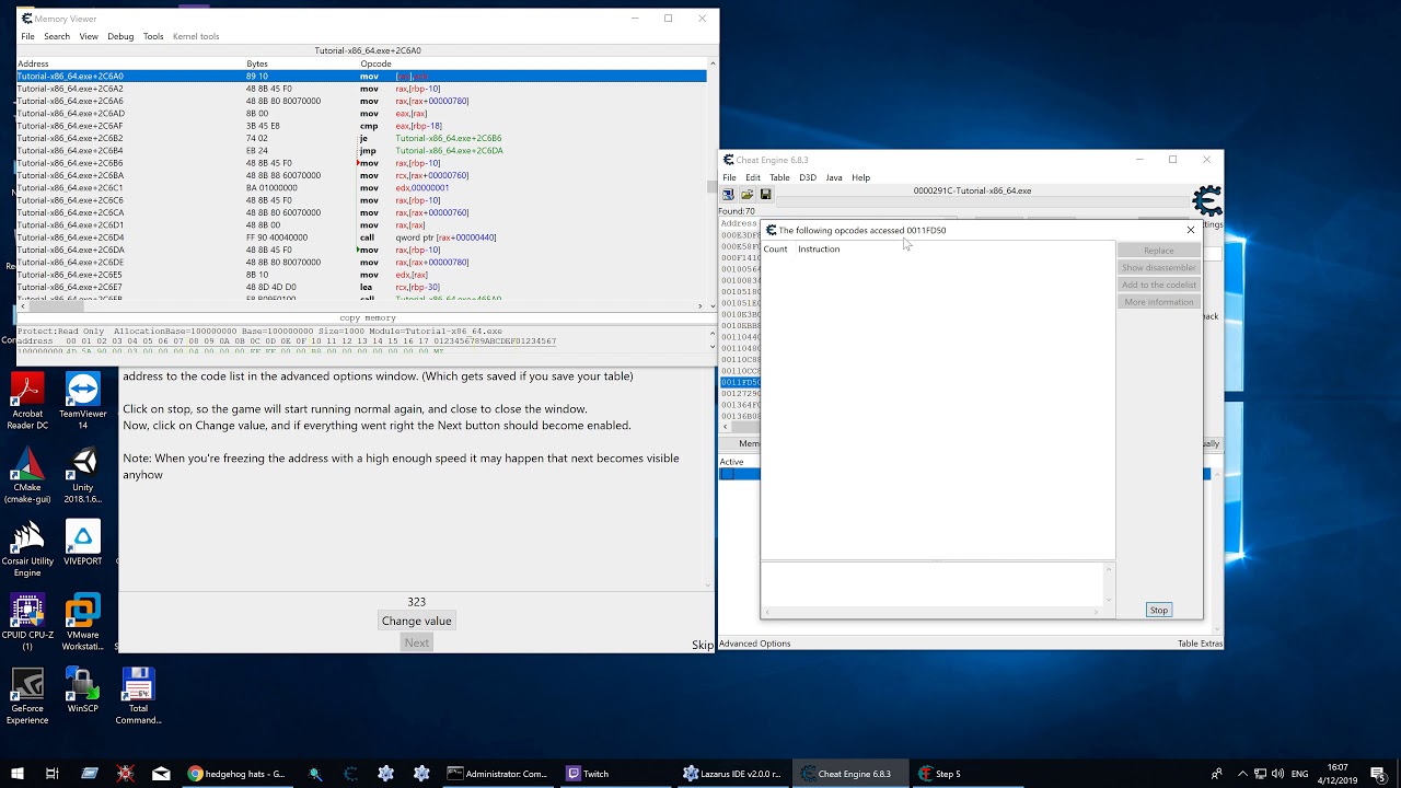Cheat Engine Tutorial Step 5 : Code Finder