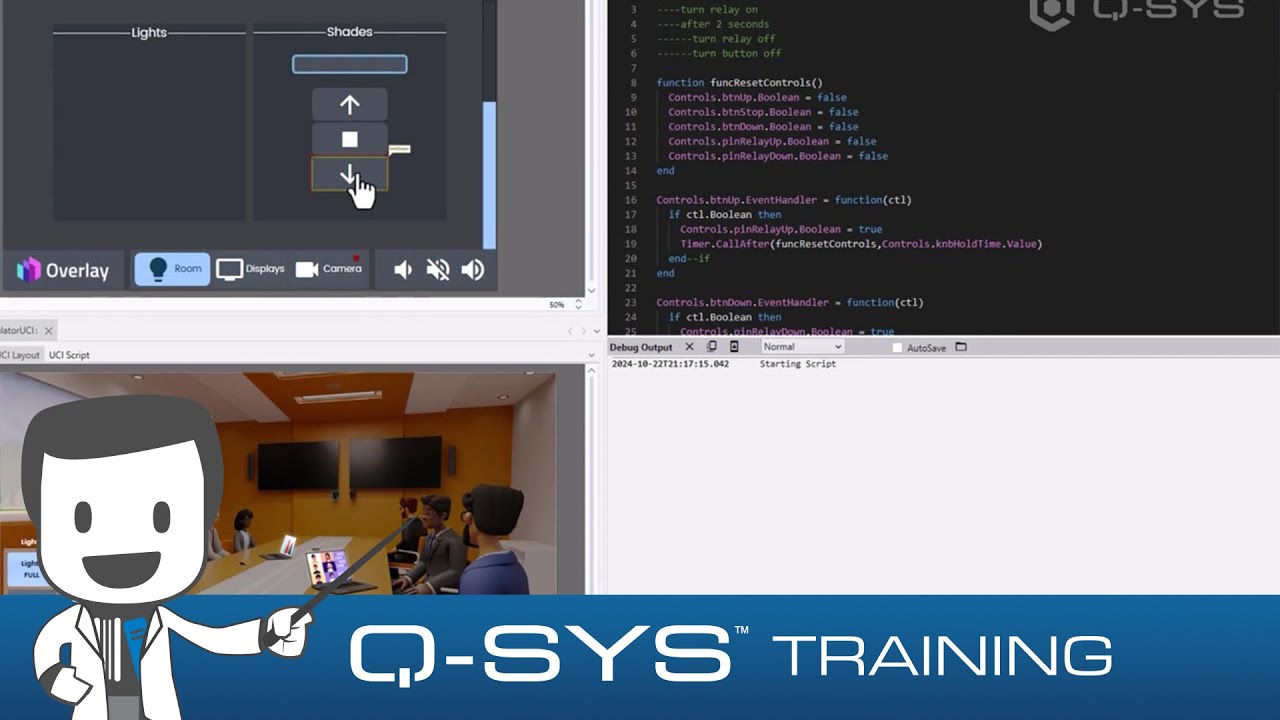 Q-SYS Training | Control and UCI ADVANCED - H3 - Shade Controls Scripting