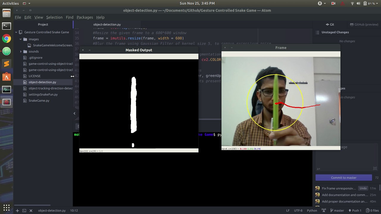 Object Detection and Motion Tracking in OpenCV