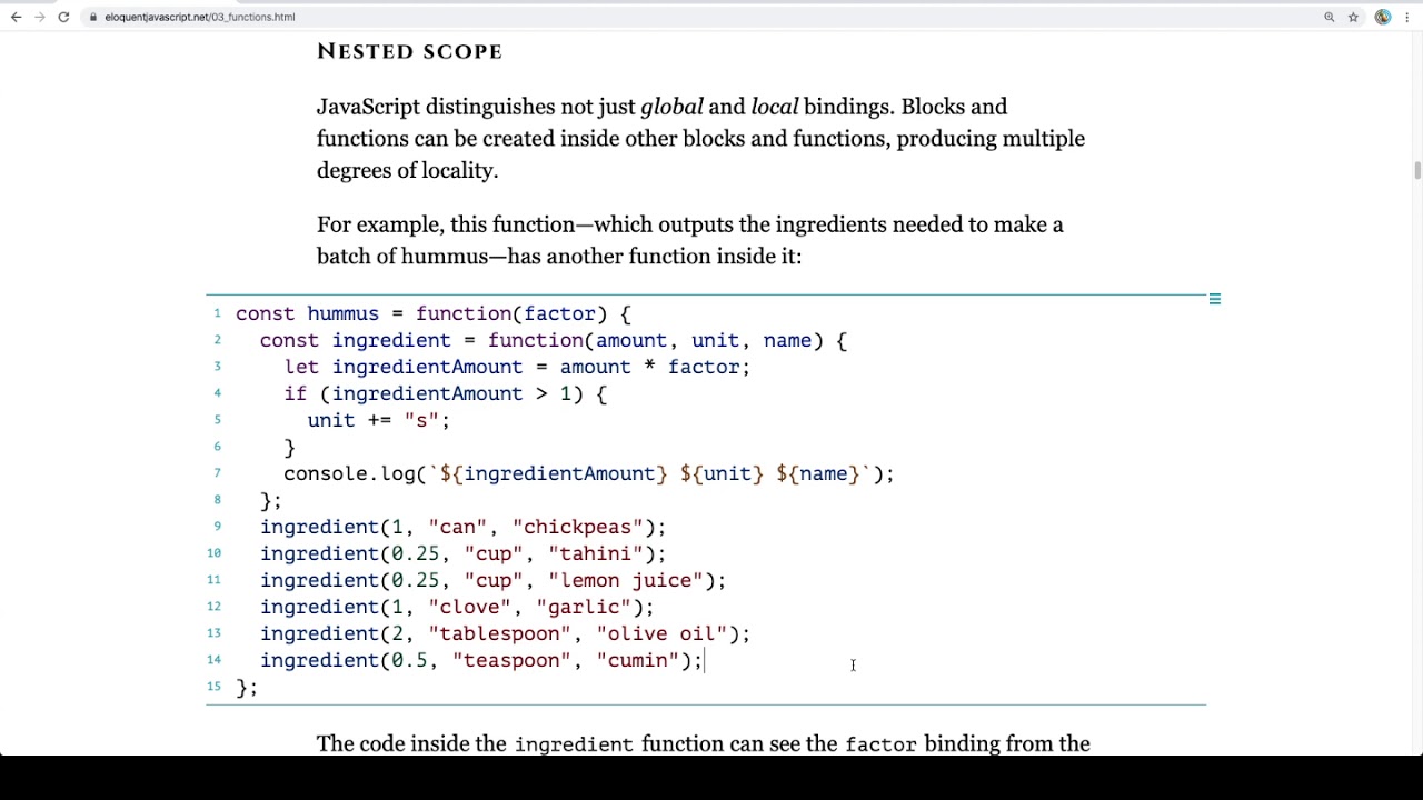 Eloquent JavaScript Read-Along - Functions - 002 - Bindings and Scopes