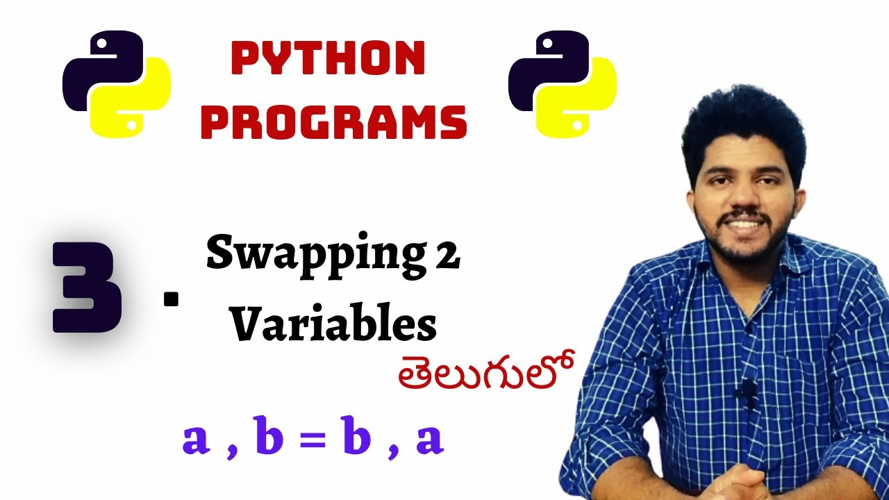 Python Programs | 3.Swap 2 Variables in Python Programming | In Telugu | By Coding Desk