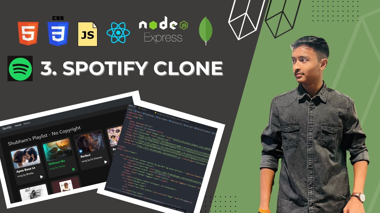Web Dev Weekly | 3. Spotify Clone WebApp | HTML, CSS, JavaScript, BS | #webdevelopment #dailyvlog