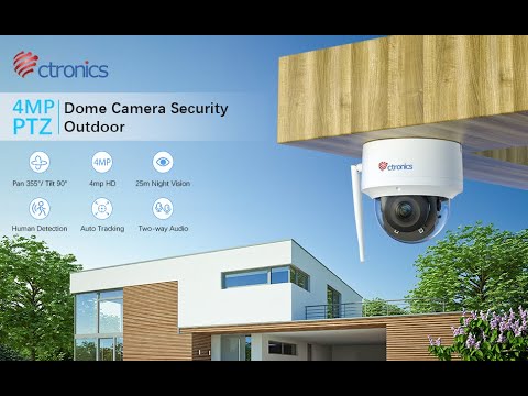 Ctronics 5MP Pan 355 ° Tilt 90 ° Outdoor WiFi Camera Camera with Auto Tracking Audio Alarm