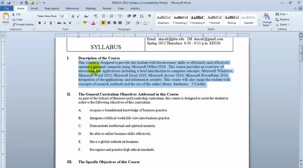 Adding a course description in Moodle™ Software Platform