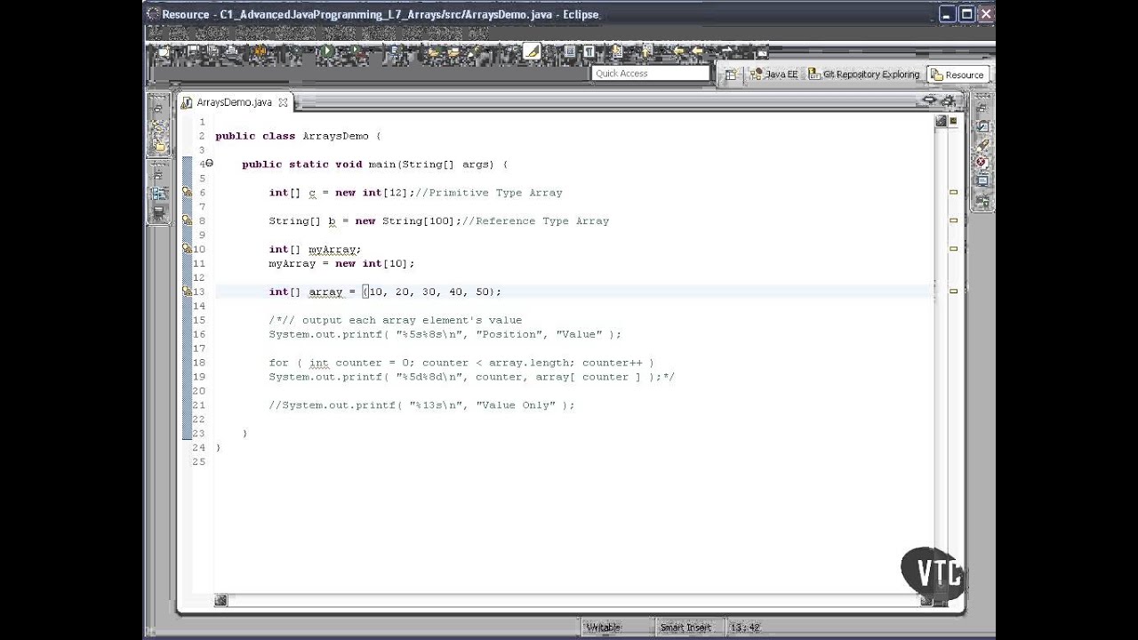 Advanced Java tutorial - Arrays